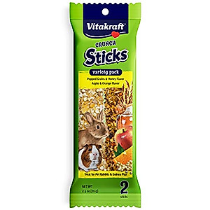 Vitakraft Rabbit/Guinea Pig Popped Grains Treat Sticks - Apple And Orange - 2.5Oz, 31710