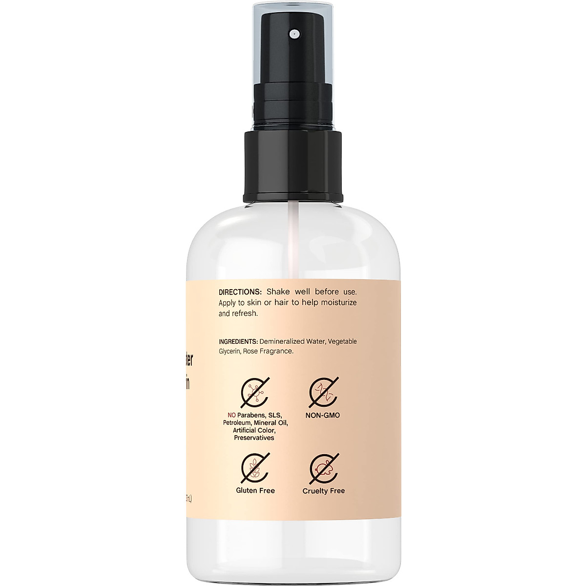 Coera Rose Water & Glycerin Spray for Face | 8 fl oz | Hydrating Facial Toner and Moisturizing Mist for Skin and Hair | Free of Parabens, SLS, & Preservatives | Packaging May Vary