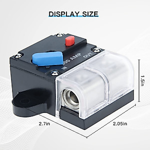 Motor Fuse Holders Inverter Circuit Breaker Car Audio Solar Energy Inline Circuit Breaker Fuse Inverter with Waterproof Cover for Motor Auto Car Marine Boat (150A)