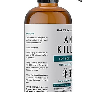 Kate's Home & Garden Ant Killer Indoor Safe for Pets and Kids (16oz) Roach & Ant Killer Spray for Indoor & Outdoor. Insecticide for Ants and Roaches with Natural Cedarwood Oil