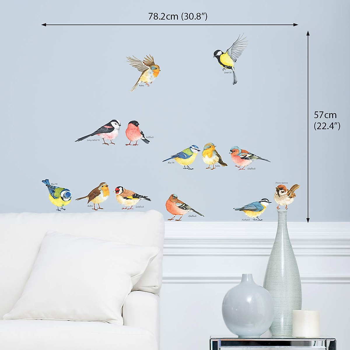 DECOWALL DS2-8038 Little Birds Kids Wall Stickers Wall Decals Peel and Stick Removable Wall Stickers for Kids Nursery Bedroom Living Room (Small) décor