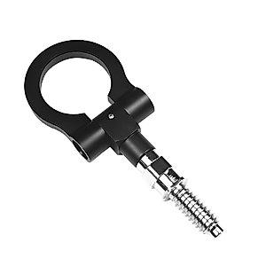 Car Front Bumper Tow Hook, Metal Bumper Pulls Trailer Rotary Tow Hooks, Universal Foldable Auto Repair Parts, Suitable for Truck SUV Car (Black)