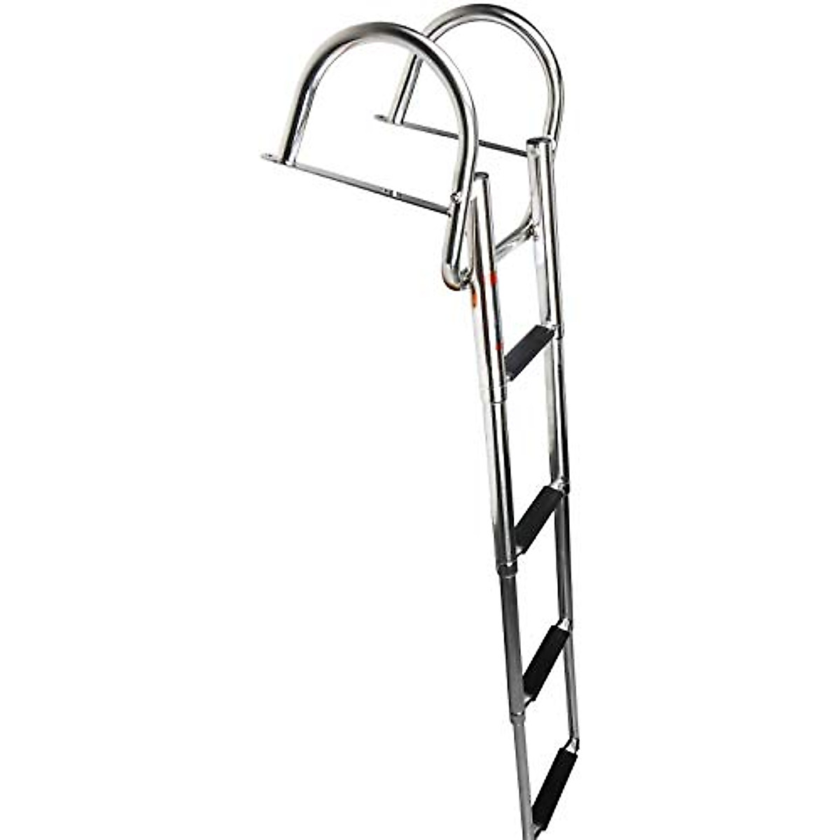 Amarine Made Stainless Steel in-Board 4 Steps Telescoping Ladder Folding Dock Ladder for Marine Boat Yacht Swimming Pool 550lbs Capacity