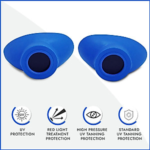 Super Sunnies Slim Flex UV Eye Protection, FDA Compliant Individual Tanning Goggles Eyeshields (Blue)…