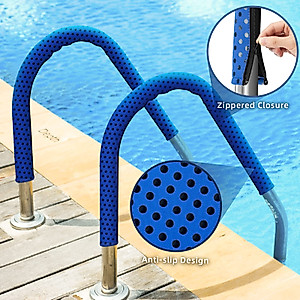 Neoprene Zippered Pool Handrail Cover 4 Feet Slip Resistant Rail Grip for Swimming Pool Hand Railing Cover