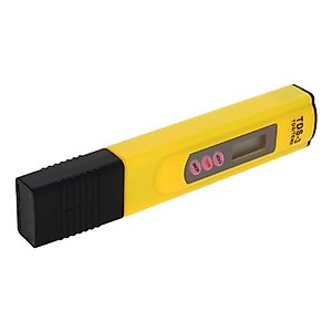 1Pcs TDS-Meter, Digital Pool Salt Tester 1-9990PPM, TDS, EC & Temp Meter 3 in 1,Digital Salinity Tester PPM Meter Resolution Plastic Titanium Alloy Conductivity for Water Aquariums TDS-3 Yellow
