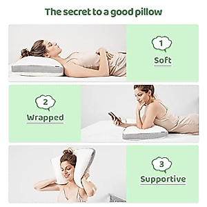 4R Pllows Standard Size Set of 2 - Cooling Bed Pillow for Sleeping - Bamboo Shredded Memory Foam Pillows - Firm and Soft Adjustable Pillow for Back/Stomach/Side Sleepers