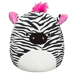 Squishmallows Original 12-Inch Tracey Zebra with Pink Mane - Medium-Sized Ultrasoft Official Jazwares Plush