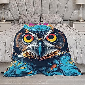 Joint Gou Psychedelic Blanket, Fleece Flannel Cozy Throw Blankets, Breathable Lightweight Warm Bed Blanket Fantasy Bird Blanket for Couch Bed Sofa All Season 50"x60"