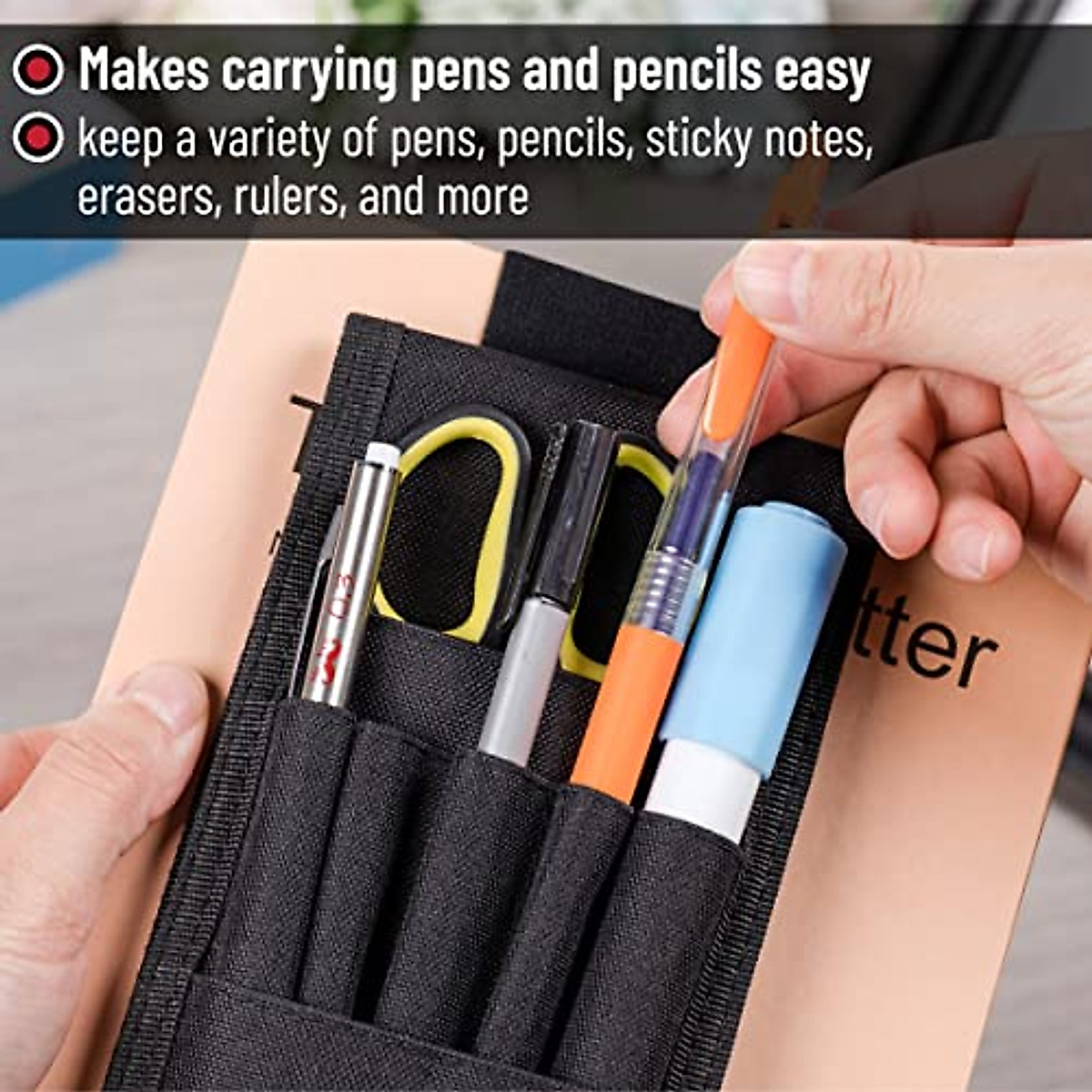 Mr. Pen Adjustable Elastic Band Pen Holder for Hard Cover Journals & Planner - Pen Sleeve Notebook & Pencil Holder
