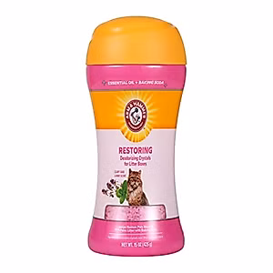Arm & Hammer Deodorizing Cat Litter Crystals for Litter Boxes | Restoring Odor Neutralizing Cat Litter Odor Eliminator in Clary Sage & Mint Scent | Litter Box Odor Eliminator, 15 Oz