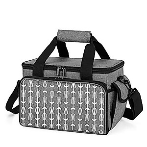 YARWO Carrying Case Compatible with Cricut Joy and Easy Press Mini, Storage Bag for Craft Pens and Other Tool Set, Gray with Arrow