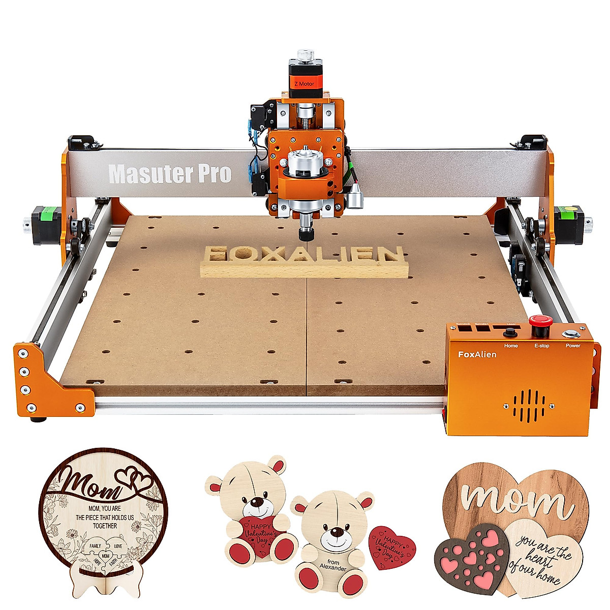 FoxAlien Masuter Pro CNC Router Machine, Upgraded 3-Axis Engraving All-Metal Milling Machine for Wood Acrylic MDF Nylon Carving Cutting