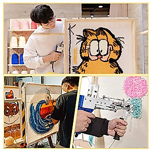 79" × 59" Tufting Cloth with Marked Lines, Rug Backing Fabric Monk Cloth with Positioning Marked Line, Punch Needle Needlework Fabric for Loop Pile Tufting Gun, Rug-Punch, Punch Needle, Rug Hooking