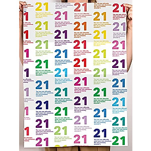 CENTRAL 23 Funny Wrapping Paper Adult - 21st Birthday Wrapping Paper For Women Or Men - 6 Sheets Gift Wrap For Birthdays - Comes With Fun Stickers
