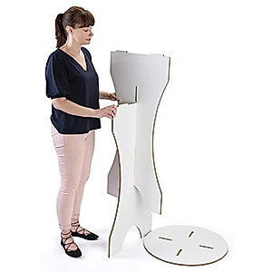 Displays2go, 20" w x 42" h Event Bar Table, Corrugated Cardboard, 3 Piece Design - White (FDCRDB42)