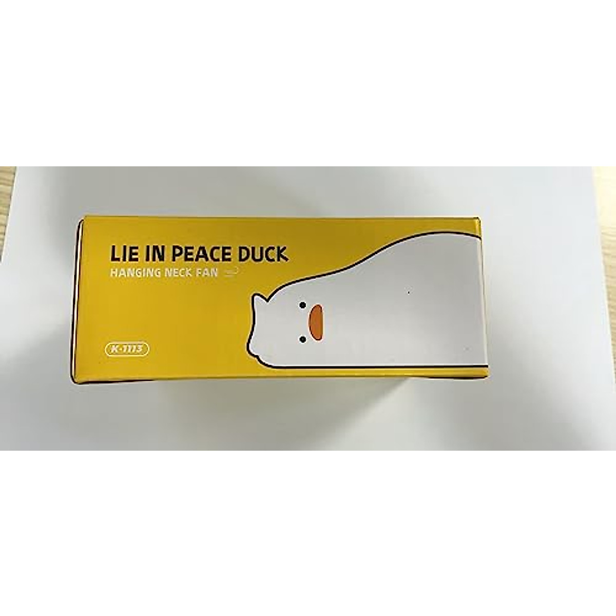 Portable Neck Fan, Hanging Neck Fan with Adjustable Lanyard, USB Rechargeable Mini Hand Held Fan，3 Wind Speed Personal Fan, Cute Bladeless Fan for Home Office Outdoor Travel (LIE-IN-PEACE DUCK)