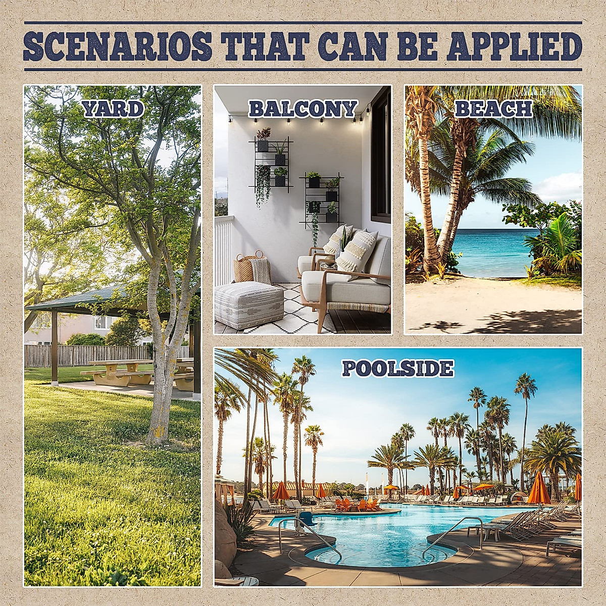 Patio Lounge Chair Outdoor Beach Chair Set of 2, Beach Sling Chair Patio Sling Chairs Set of 2, Wooden Folding Outdoor Chairs for Outside, 3 Level Height Adjustable, Portable Reclining Beach Chair