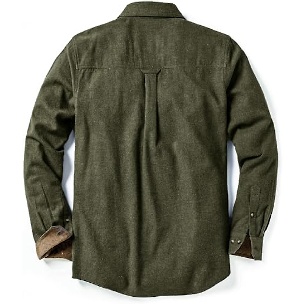 CQR Men's All Cotton Flannel Shirt, Long Sleeve Casual Button Up Plaid Shirt, Brushed Soft Outdoor Shirts, Solid Hunter Green, Medium