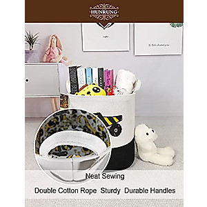 HUNRUNG Large Laundry Hamper,Cartoon Organizer Bin for Children Nursery,Toys,Laundry,Children Clothing,Gift Baskets(Engineering)