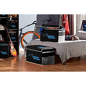 Franklin Sports NFL Carolina Panthers Folding Storage Footlocker Bins - Official NFL Team Storage Organizers - Collapsible Containers - Large