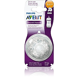 Philips AVENT BPA Free Natural Fast Flow Nipples, 2-Pack
