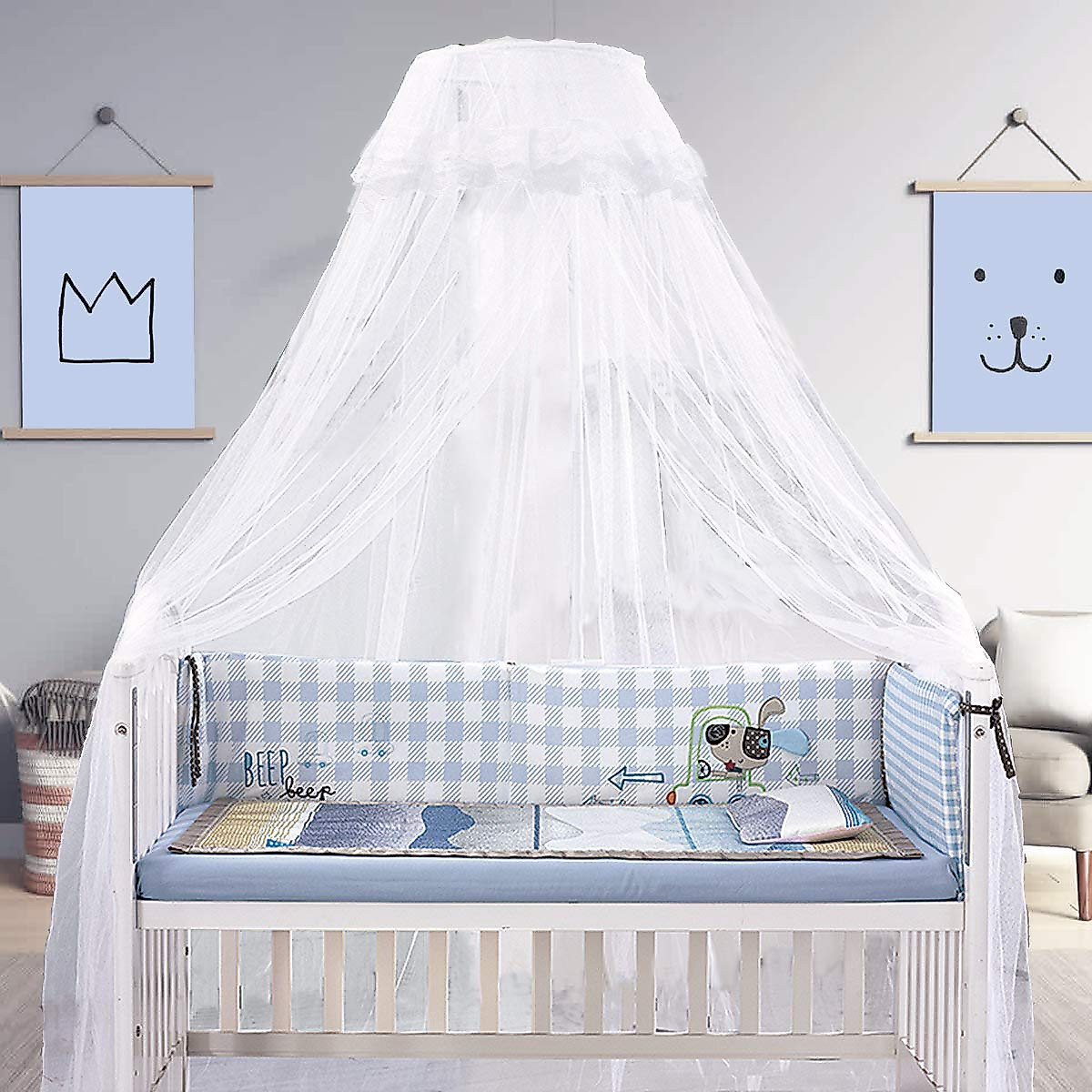 Joylife Baby Net Baby Toddler Bed Crib Dome Canopy Netting (White)