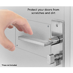 3 Pack Clear Acrylic Wall Protector with Pre Drilled Holes 5" x 7" Protective Plate 5/64" Thick Business or Home Use Dirty Hand and Fingerprint Shield by Marketing Holders