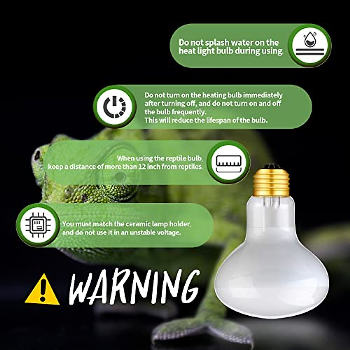 FIVEAGE 100W Sun Basking Spot Lamp UVA Glass Reptile Heat Bulb Soft White Light for Reptile & Amphibian - 2 Pack
