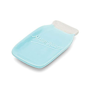 Fox Run Ceramic Mason Jar Spoon Rest, Blue