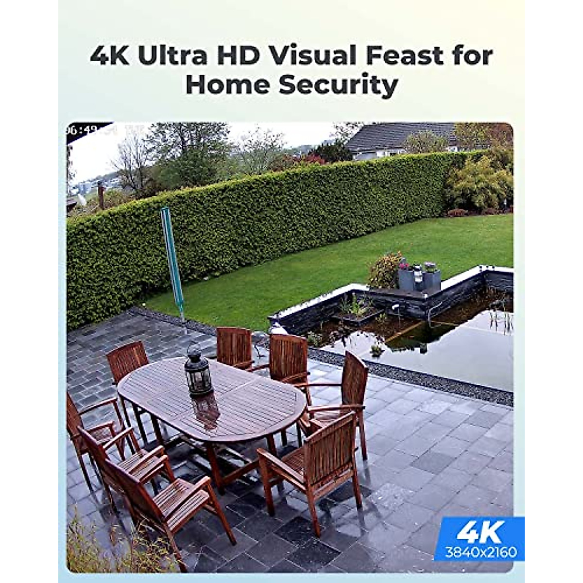 REOLINK 4K Security Camera Outdoor System, Surveillance IP PoE Camera with 25FPS Daytime, Human/Vehicle/Pet Detection, 100F IR Night Vision, Up to 256GB SD Card, RLC-810A (Black)