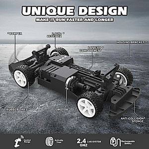 LOOZIX Drift RC Car, 1: 14 Scale 4WD 4X4 2.4Ghz Remote Control Truck Van, Ready to Run, RC On-Road Racing Car with LED Light for Boys Age 8-12 Years Old