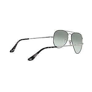 Ray-Ban RB3689 Aviator Metal II Evolve Polarized Sunglasses, Silver/Photochromic Azure Gradient Blue, 58 mm