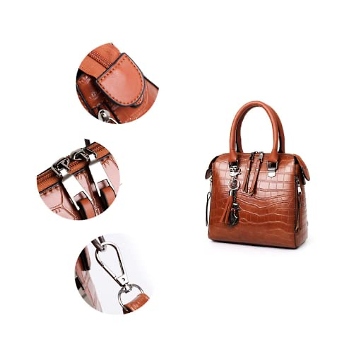 Women Fashion Handbags Wallet Tote Bag Shoulder Bag Top Handle Satchel Purse Set 4pcs (Blue)