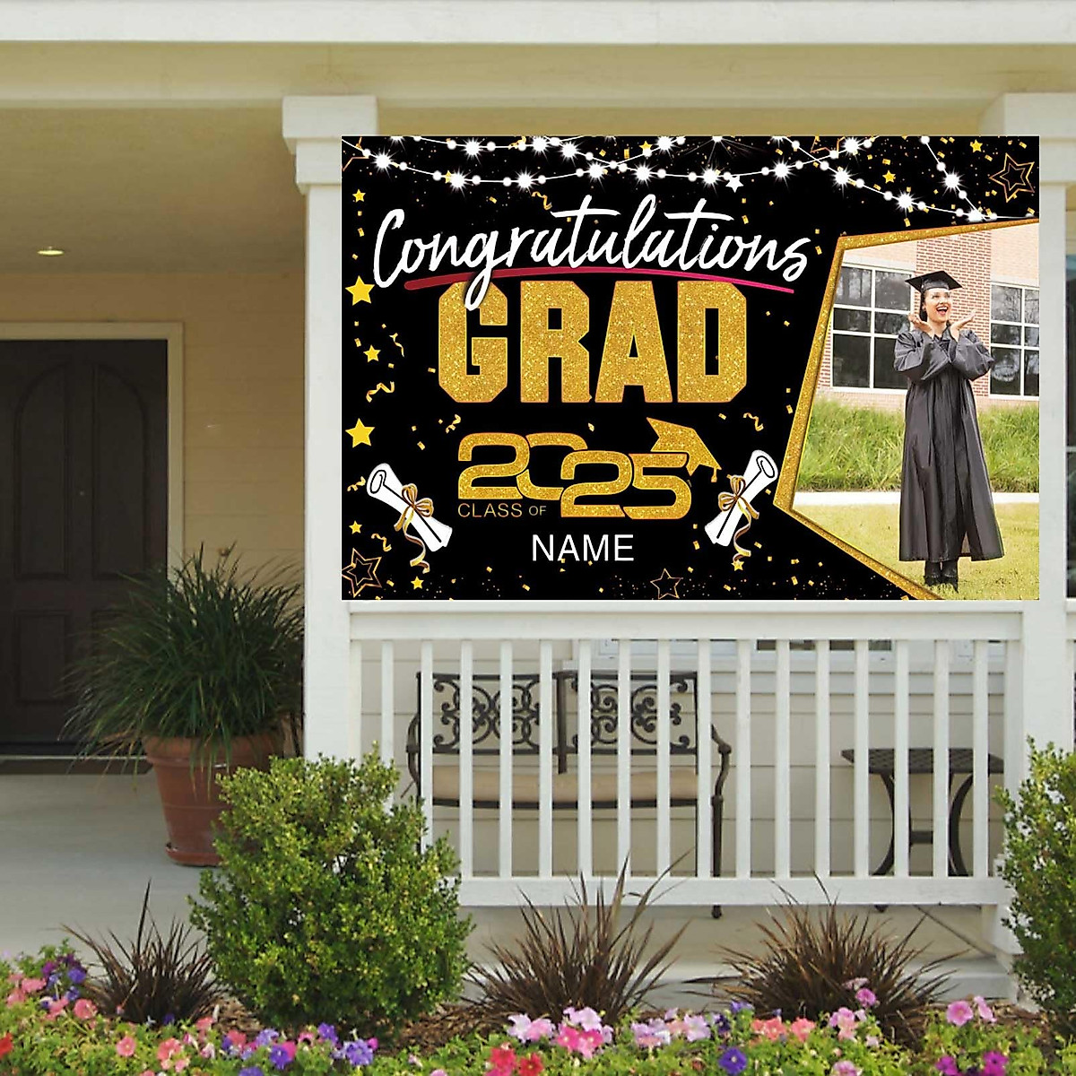 Custom Graduation Party Decorations 2023 - Personalization Large Congrats Grad Banner -Graduation Backdrop Banner Blue(Blue)