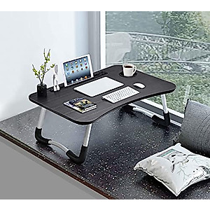 Slendor Laptop Desk Foldable Bed Table Folding Breakfast Tray Portable Lap Standing Desk Notebook Stand Reading Holder for Bed/Couch/Sofa/Floor