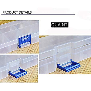 8 Grids Portable Plastic Organizer Container Storage Box,with Adjustable Grid (Thicker 2 pcs)