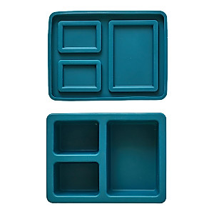 Austin Baby Co Leak-Proof Mini Bento Lunch Box for Kids – Silicone Container with 3 Leakproof Compartments – Food-Safe Materials, Dishwasher Safe, and BPA Free (Space)