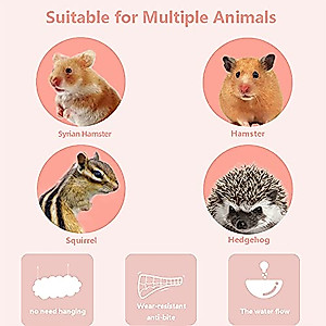 BIGCAKE 125ML Hamster Water Bottle, Ceramics Small Animals No Drip Standing Drinking Waterer with Holder for Syrian Hamster Dwarf Hamsters Mice Hedgehog Gerbil Rat (Yellow)