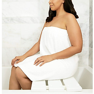 Malibu 29” x 15” Removable Tri-Fold Tub Seat, White Molded 4” Slats