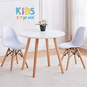 Pozbee White Round Kids Table, Dining Table for Children 2-7 Yr Old, Activity Lego Table, Small, Damage Resistant