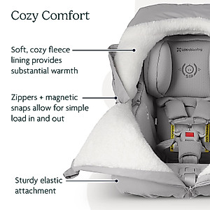 UPPAbaby CozyGanoosh for Aria and Mesa Infant Car Seat Carriers/Easily Attaches to Aria, Mesa, Mesa V2, Mesa Max/Ultra-Plush, Weather-Proof/Light Grey