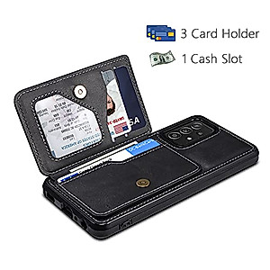 LINYUNE Galaxy S23 Ultra Wallet Case with Credit Card Slot Holder Case [4 Cards] [Car Mount Function], PU Leather Wallet Case for Galaxy S23 Ultra 5G 6.8 Inch - Black