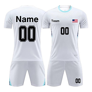 Custom Soccer Jersey for Kids Adults Men women-Personalize Shirts and Short with Name Number Team Logo