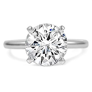 Samie Collection 4 Carat Round Brilliant Simulated Diamond CZ Solitaire Engagement Rings for Women, Classic Wedding Ring, White Gold Finish, Size 6