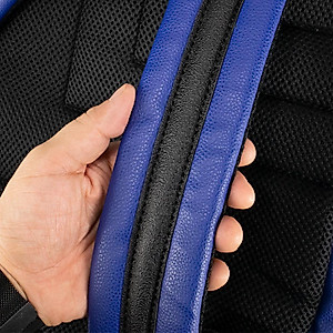 Skunk Backpack Urban - Smell Proof - Weather Resistant - NOW WITH COMBO LOCK (Blue/Brown Leather)