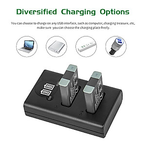 Shentec 2 Pack NB-13L 1800mAh Batteries and LED 3-Slot USB Charger Compatible with Canon NB-13L and Canon PowerShot G5X G7X G9X, G7 X Mark II, G9 X Mark II, SX720 HS, SX730 HS, SX620 HS Camera