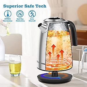 Taylor Swoden 1.7L Electric Tea Kettle Stainless Steel BPA Free+Programmable Coffee Maker