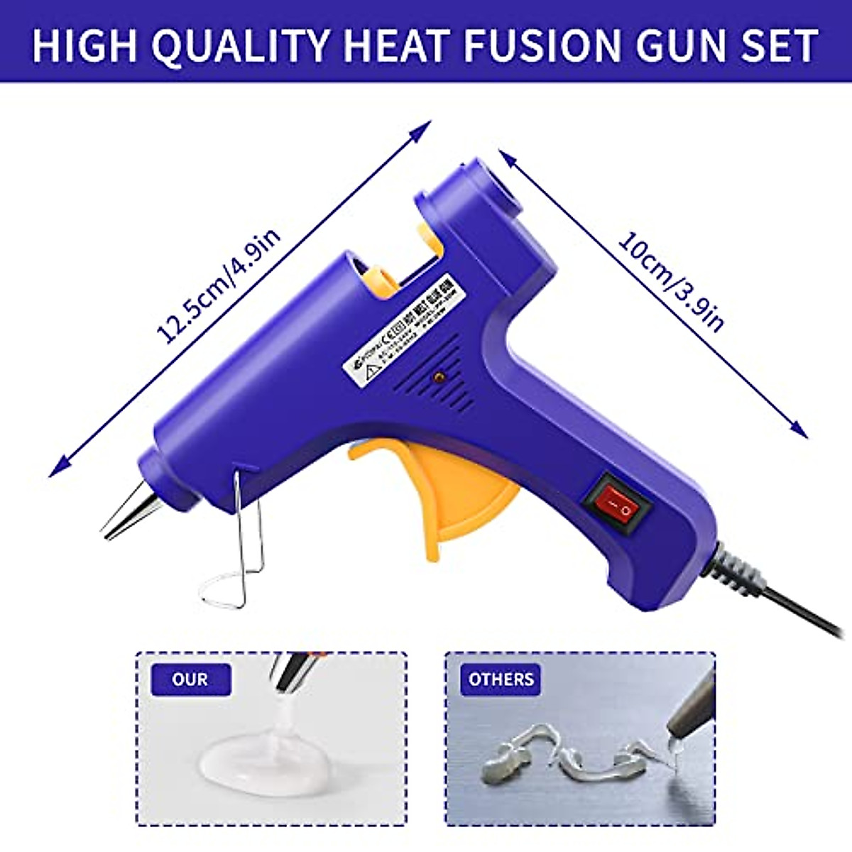 Mini Hot Glue Gun Set for Class Project, Small Glue Gun Kids Hot Melt Arts Craft DIY Glue Gun for Crafts School DIY Arts Home Quick Repairs (Multicolored 8 Pieces)