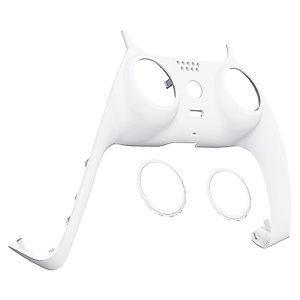 eXtremeRate White Decorative Trim Shell Compatible with p s 5 Controller, DIY Replacement Clip Shell, Custom Plates Cover Compatible with p s 5 Controller with Accent Rings